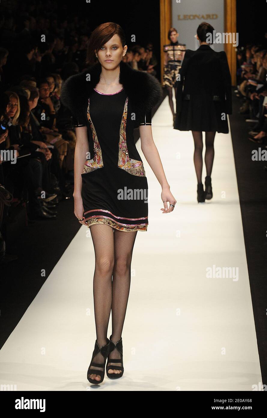 A model displays a creation by French fashion designer Maxime Simoens ...