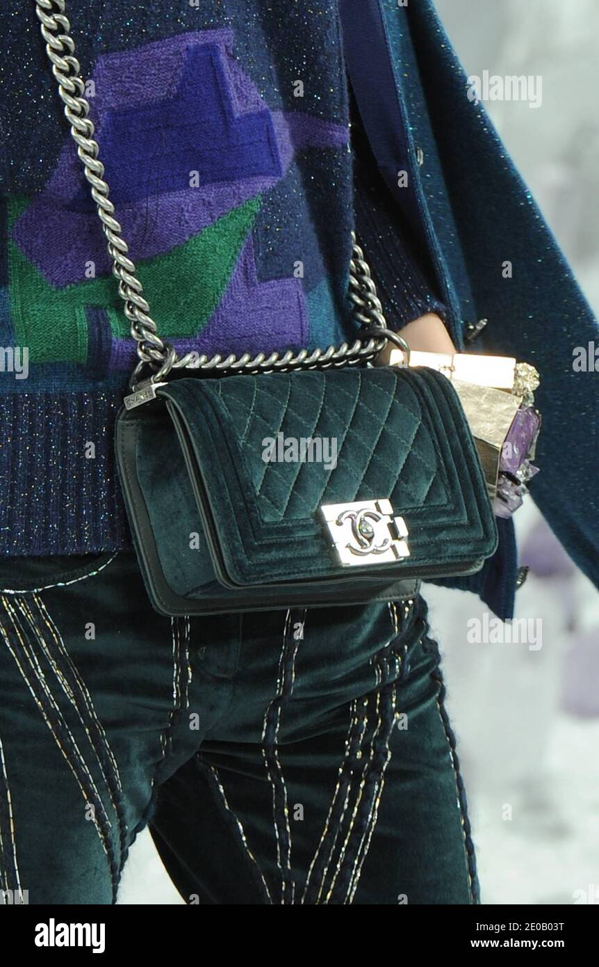 A model displays a creation by German designer Karl Lagerfeld for ...