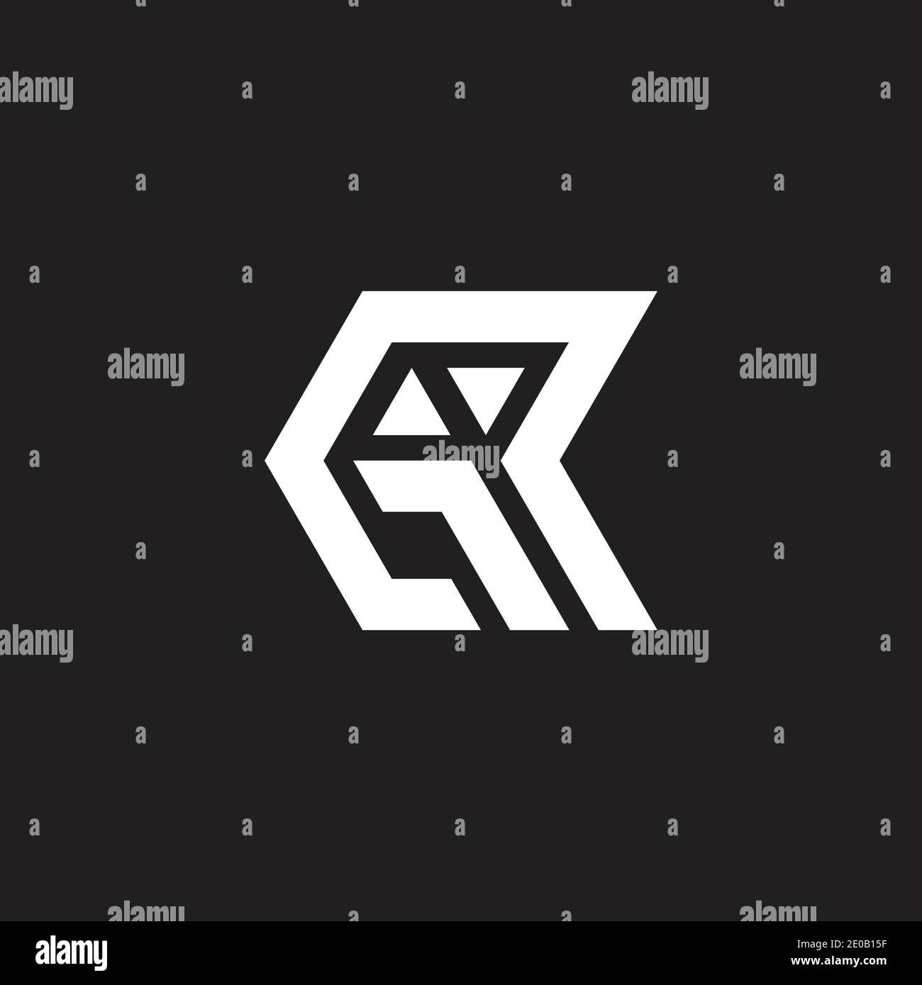 abstract letter rl simple geometric triangle mosaic arrows logo vector ...