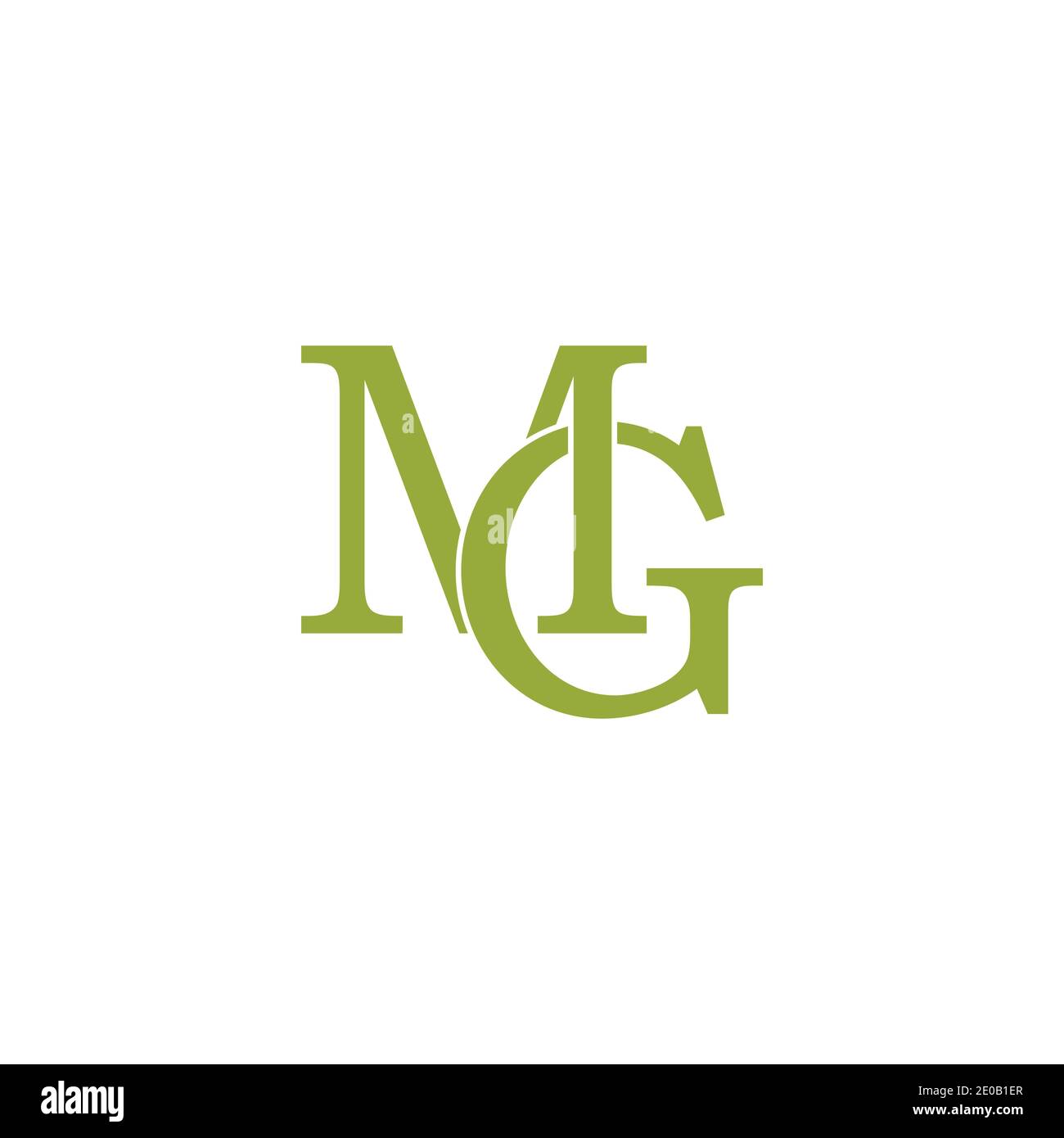 letter mg linked font flat geometric logo vector Stock Vector Image ...