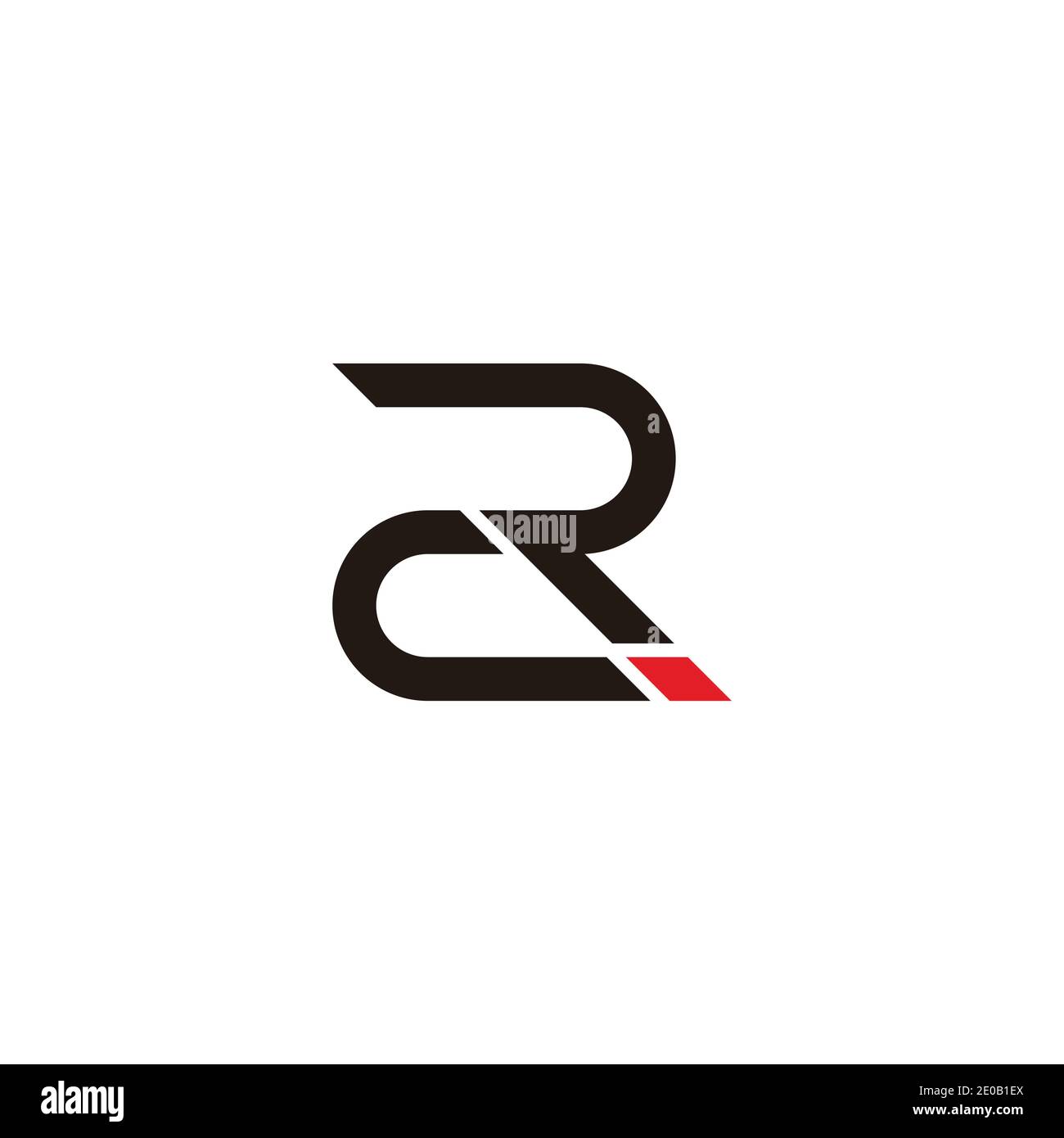 abstract letter R2 simple geometric line logo vector Stock Vector Image ...