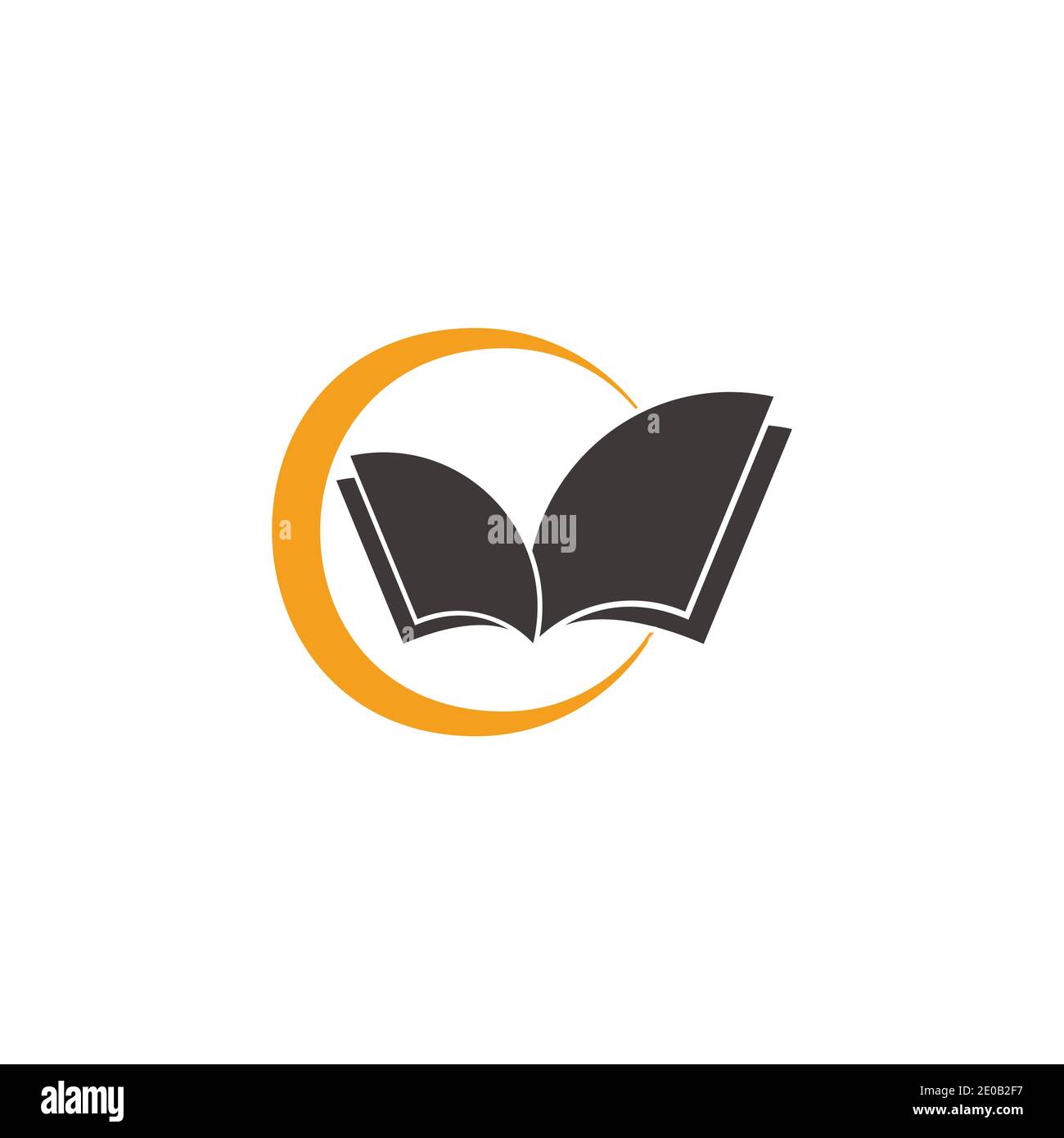 moon circle books design educative symbol logo vector Stock Vector ...