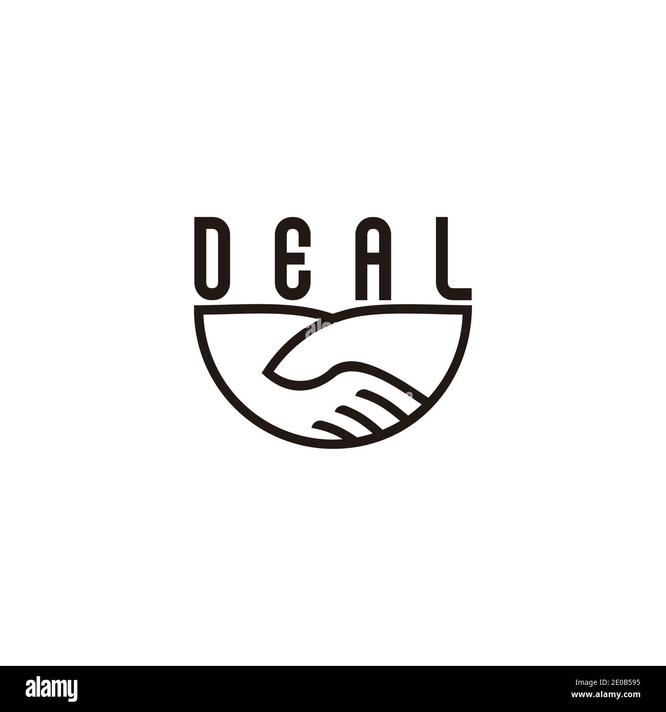 hand shake simple geometric thin line deal text symbol vector Stock ...