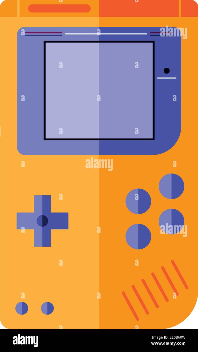 orange videogame console design, play leisure and gaming theme Vector ...