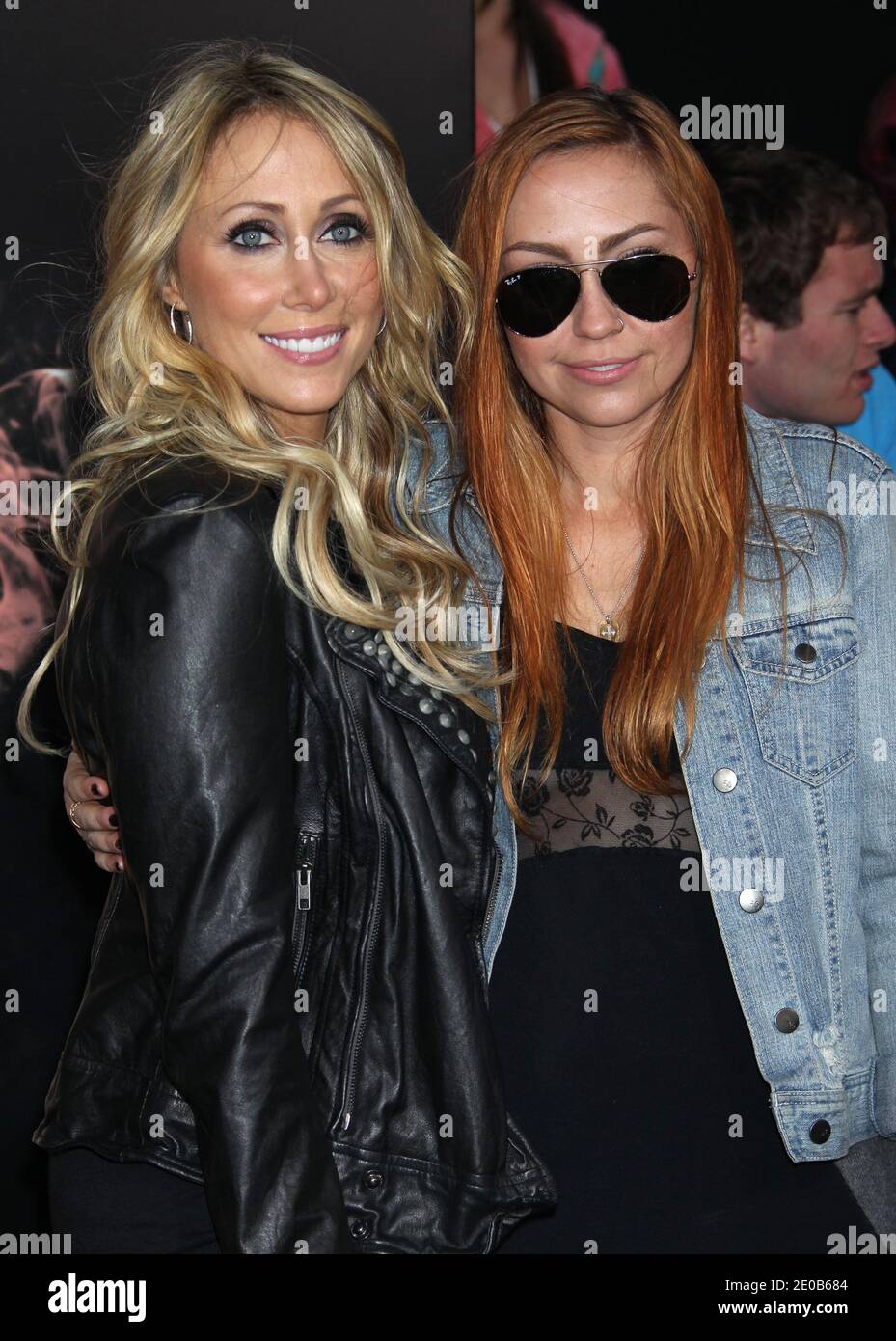 Tish Cyrus and Brandi Cyrus attending the World Premiere of The Hunger ...