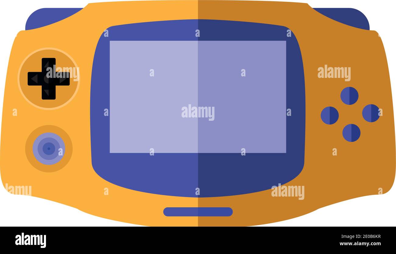 orange videogame console icon design, play leisure and gaming theme ...