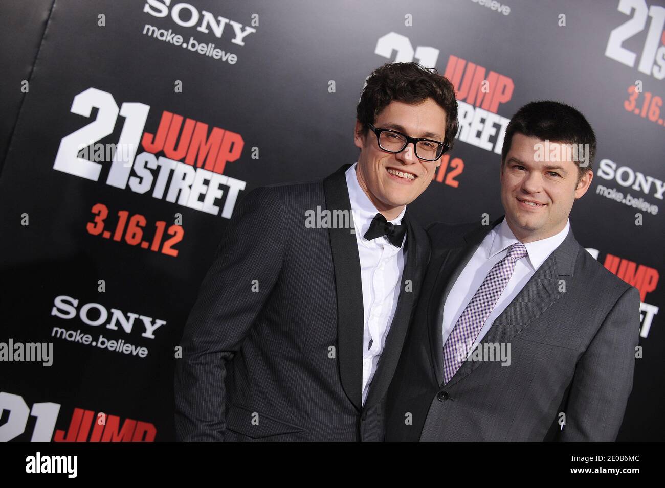 Phil Lord and Chris Miller attend the premiere of Columbia Pictures '21 ...