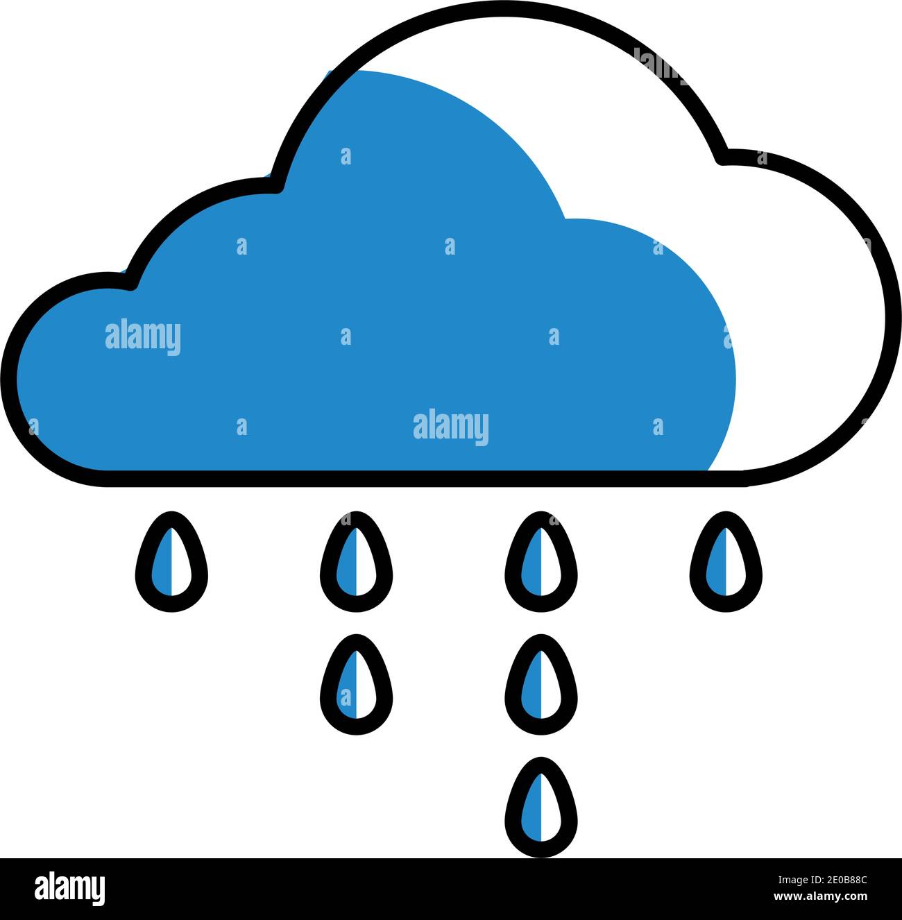 Cloud with rain design, Weather sky nature climate cloudy season and ...