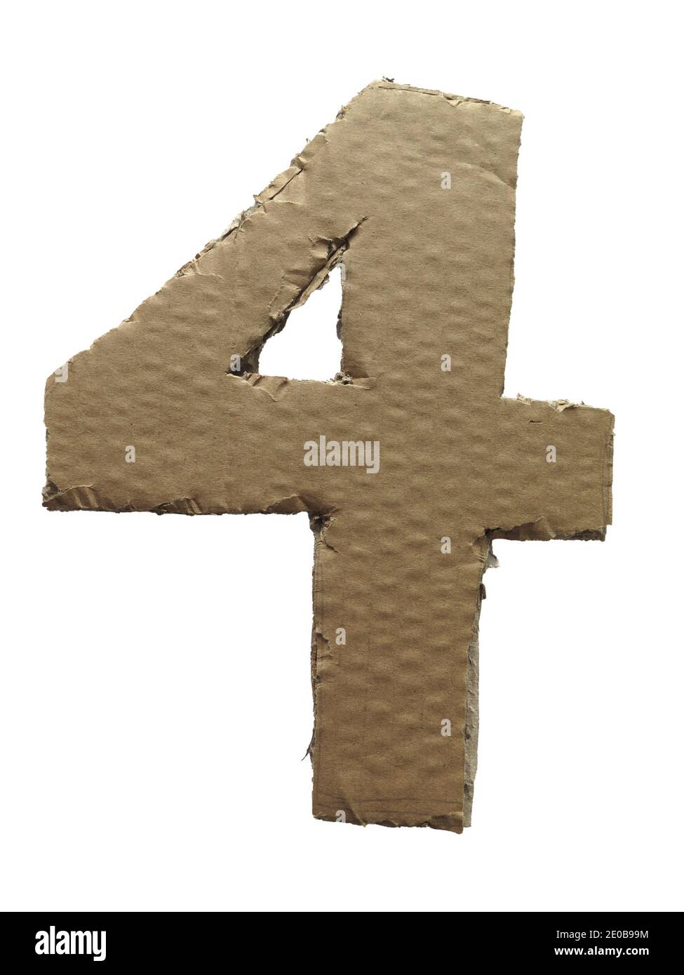 Cardboard texture Number 4. Paperboard alphabet Stock Photo - Alamy