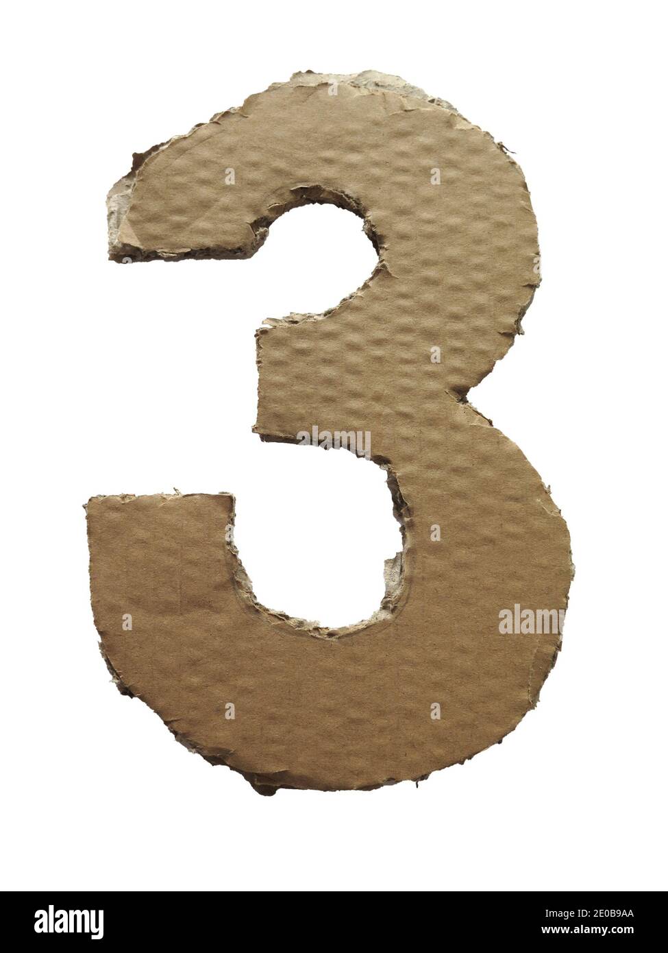 Cardboard texture Number 3. Paperboard alphabet Stock Photo - Alamy