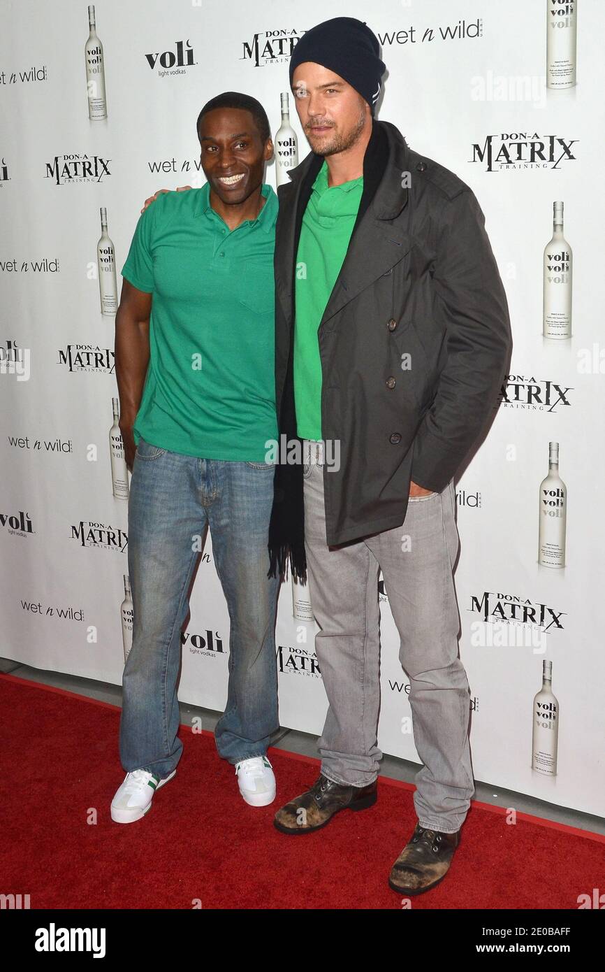 Josh Duhamel and Don "DB" Brooks arriving for Voli Light Vodkas ...