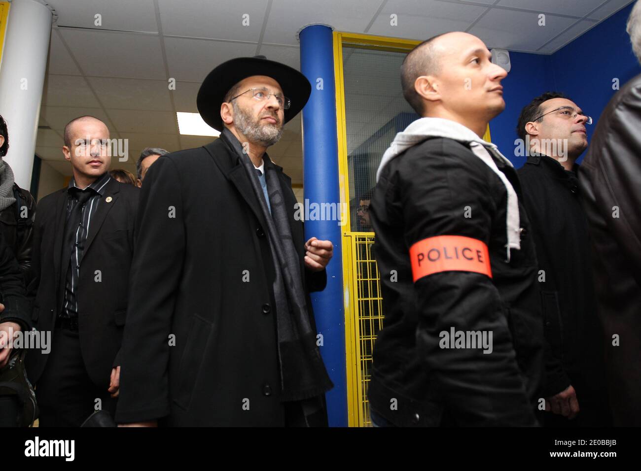 Great Rabbi of France Gilles Bernheim (C) is pictured at the "Ozar ...