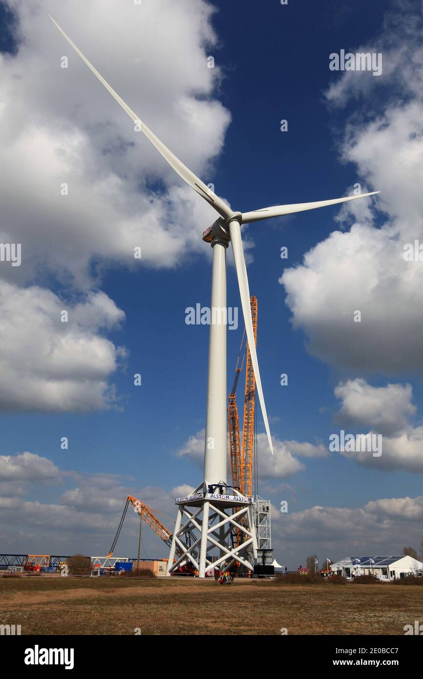 'Haliade 150' wind turbine at Alstom's offshore wind site in Le Carnet ...