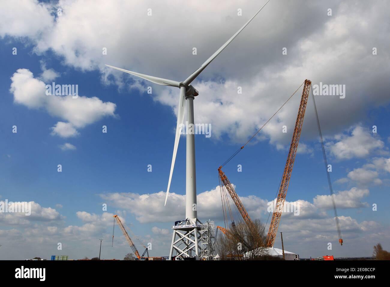 'Haliade 150' wind turbine at Alstom's offshore wind site in Le Carnet ...