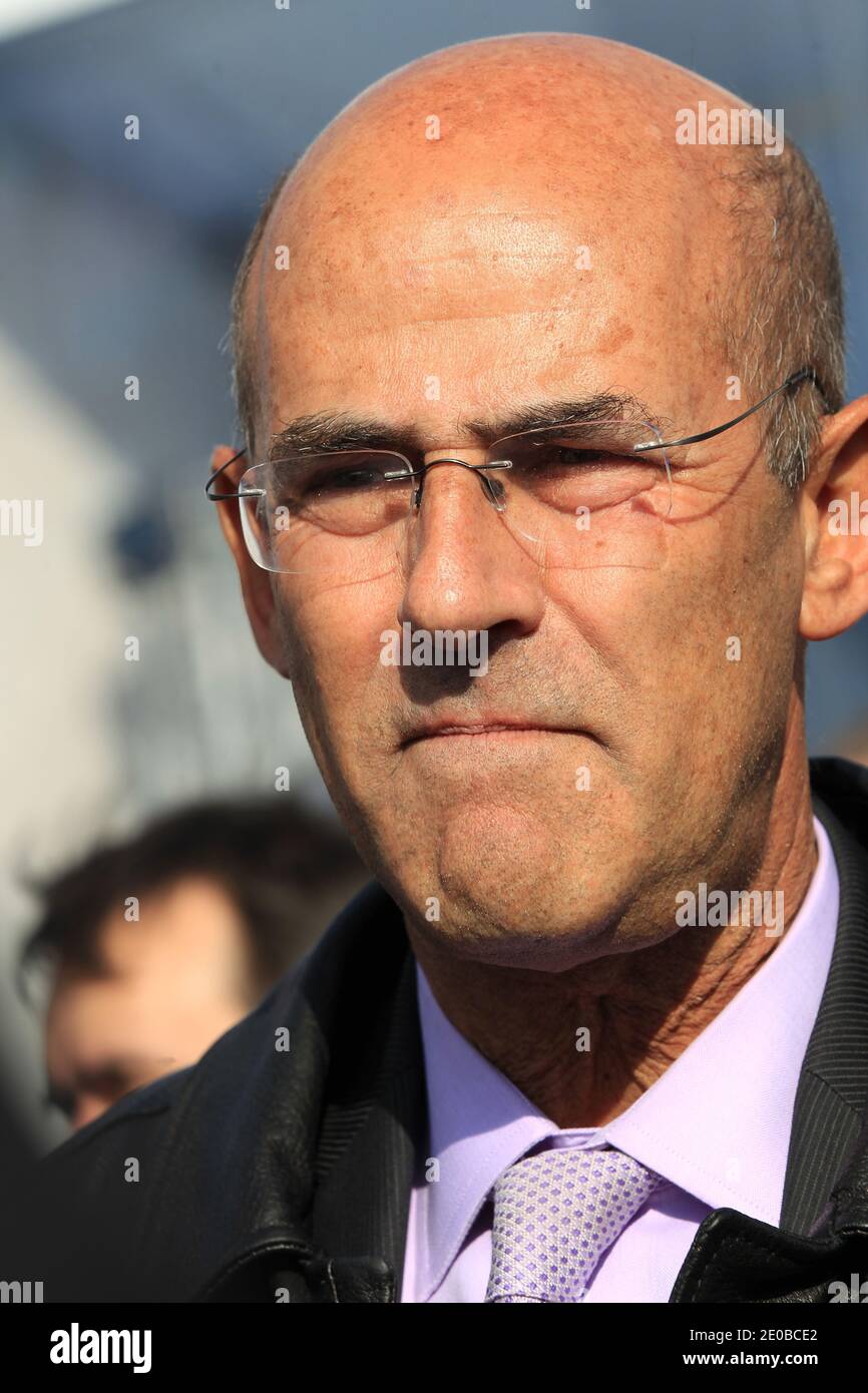 Patrick Kron, Chief Executive Officer (CEO) of the Alstom group, stands ...