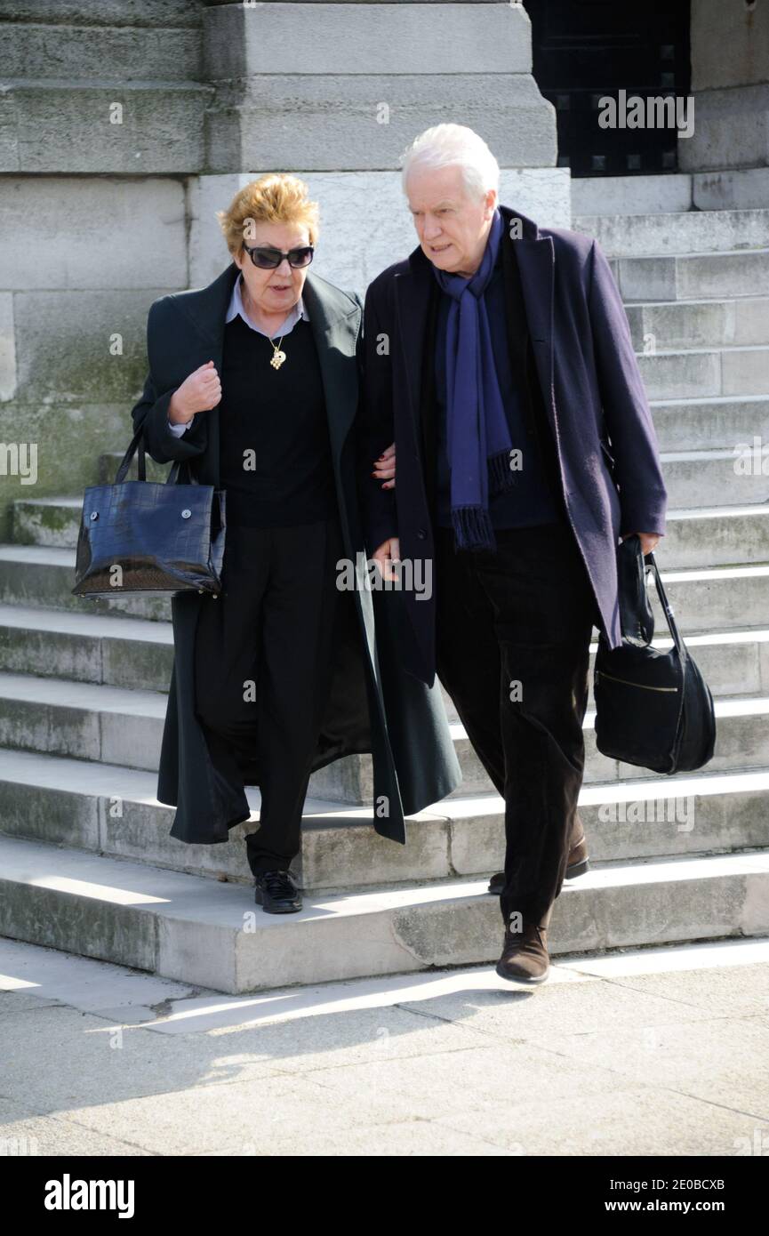 Danielle Gain, Andre Dussollier attending funeral mass of actor Michel ...