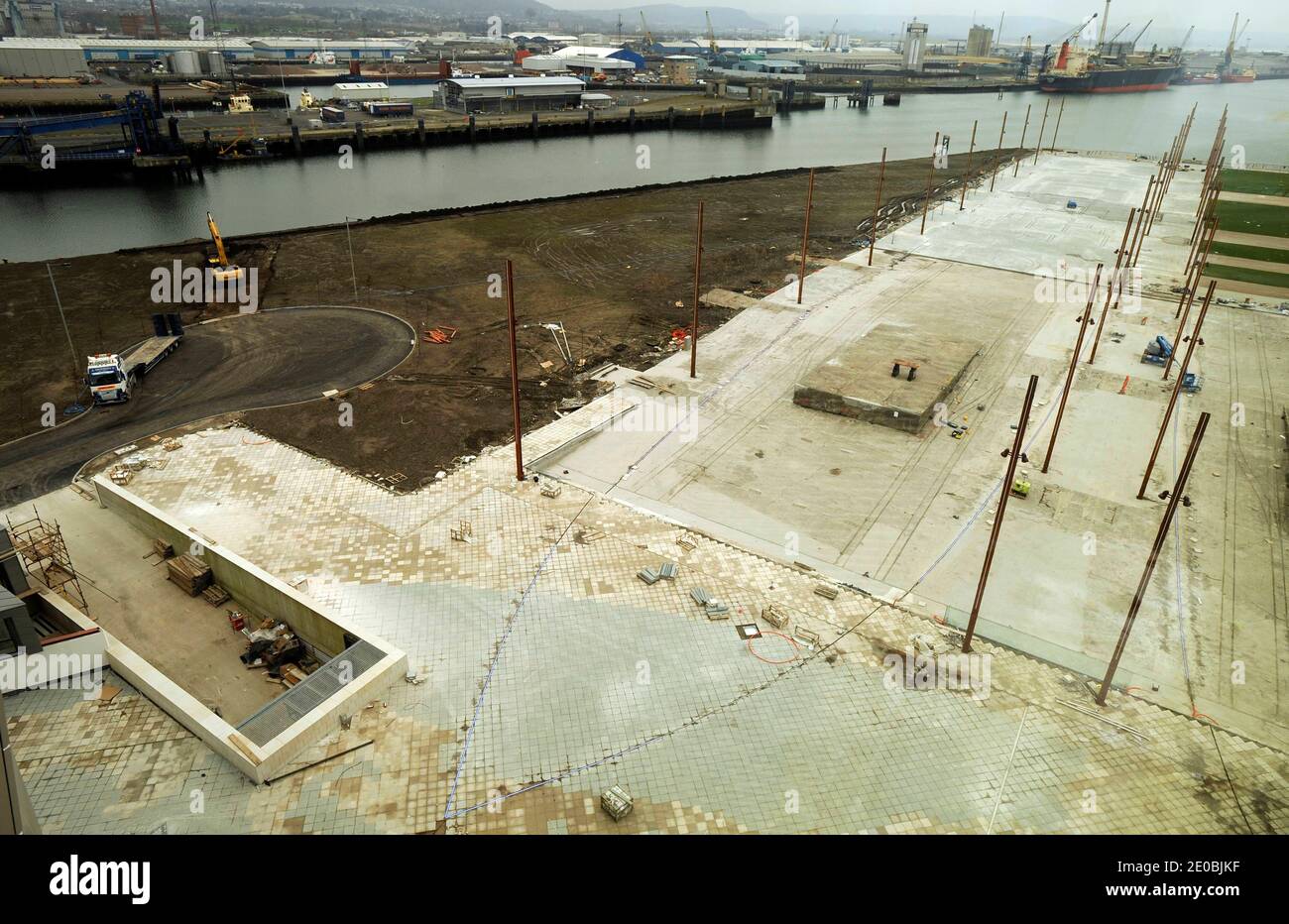 Titanic slipway on Queen's Yard, in Belfast, UK in March 2012. The ...