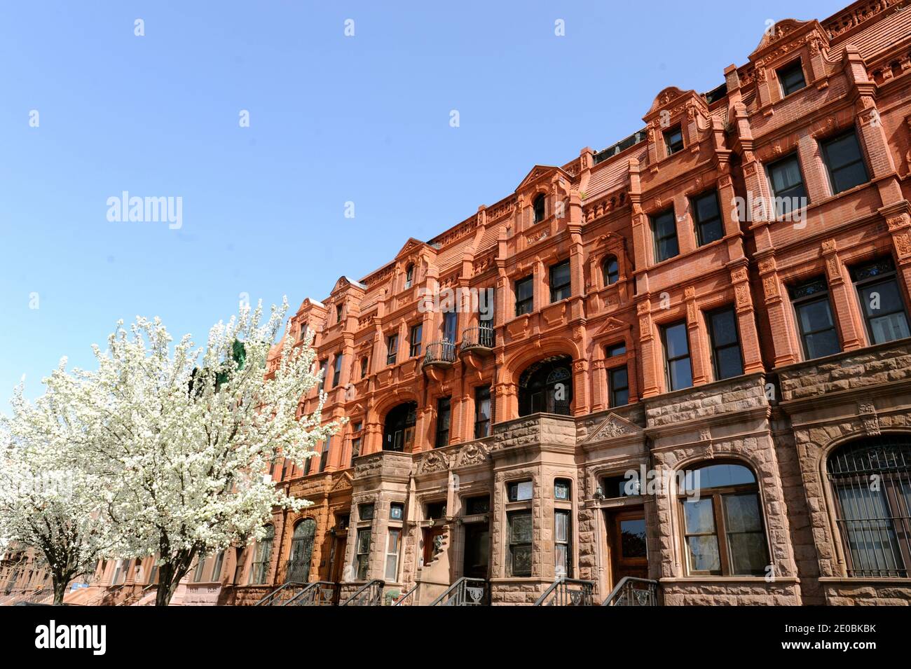 View of the architectural heritage of Harlem. Harlem is a neighborhood ...
