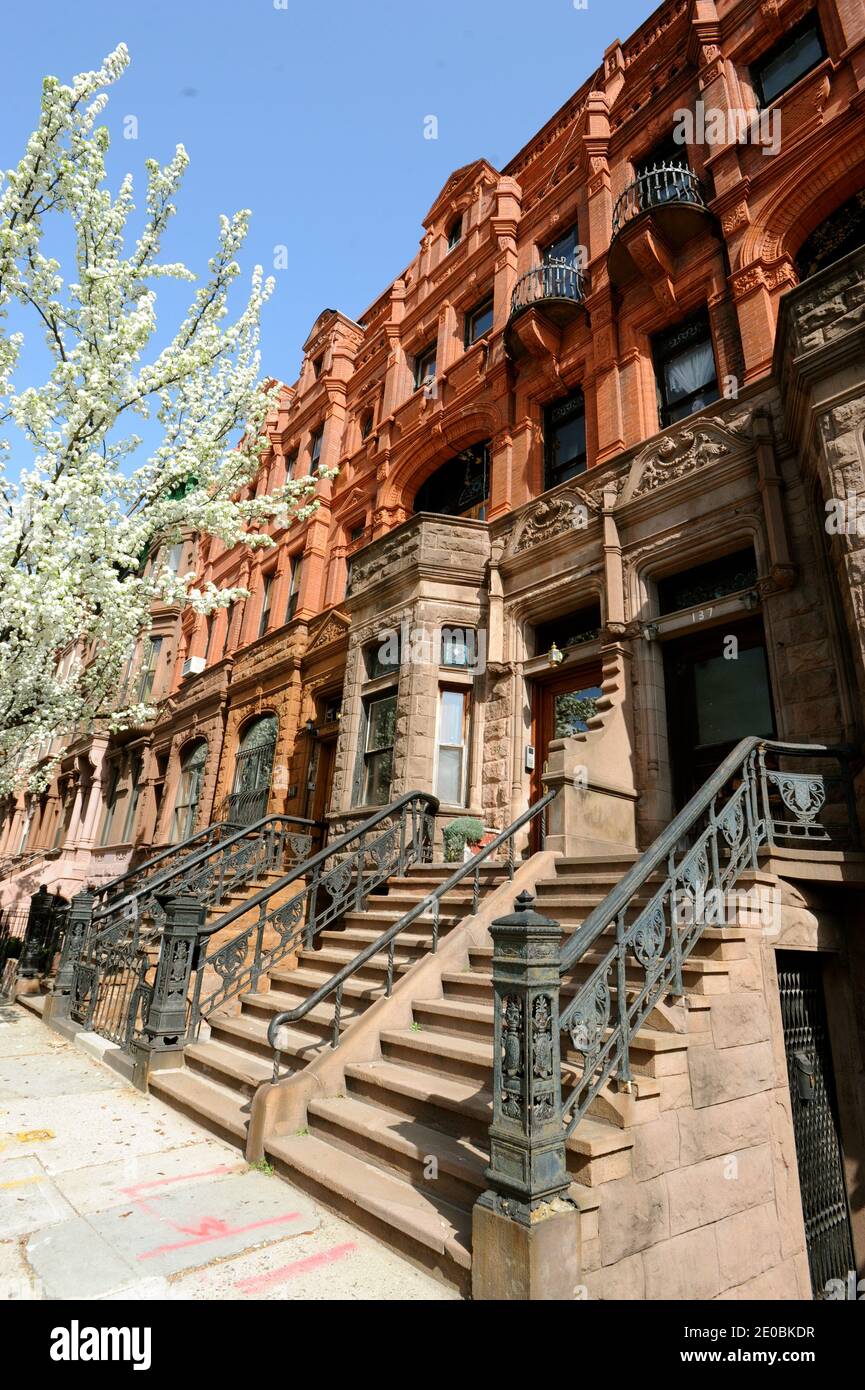 View of the architectural heritage of Harlem. Harlem is a neighborhood ...