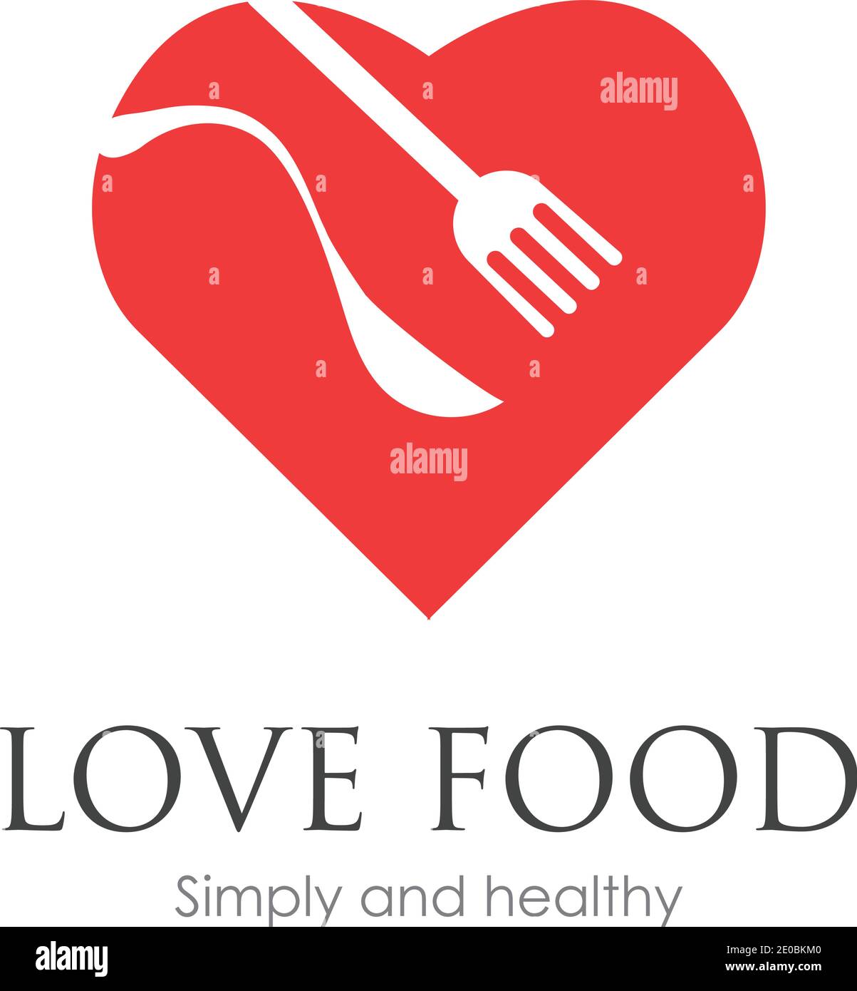 Love Food Logo vector illustration design Template Stock Vector Image ...