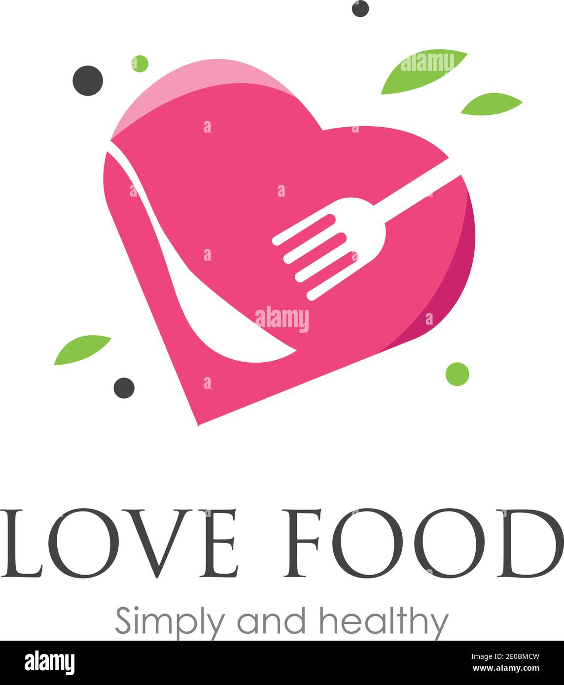 Love Food Logo vector illustration design Template Stock Vector Image ...
