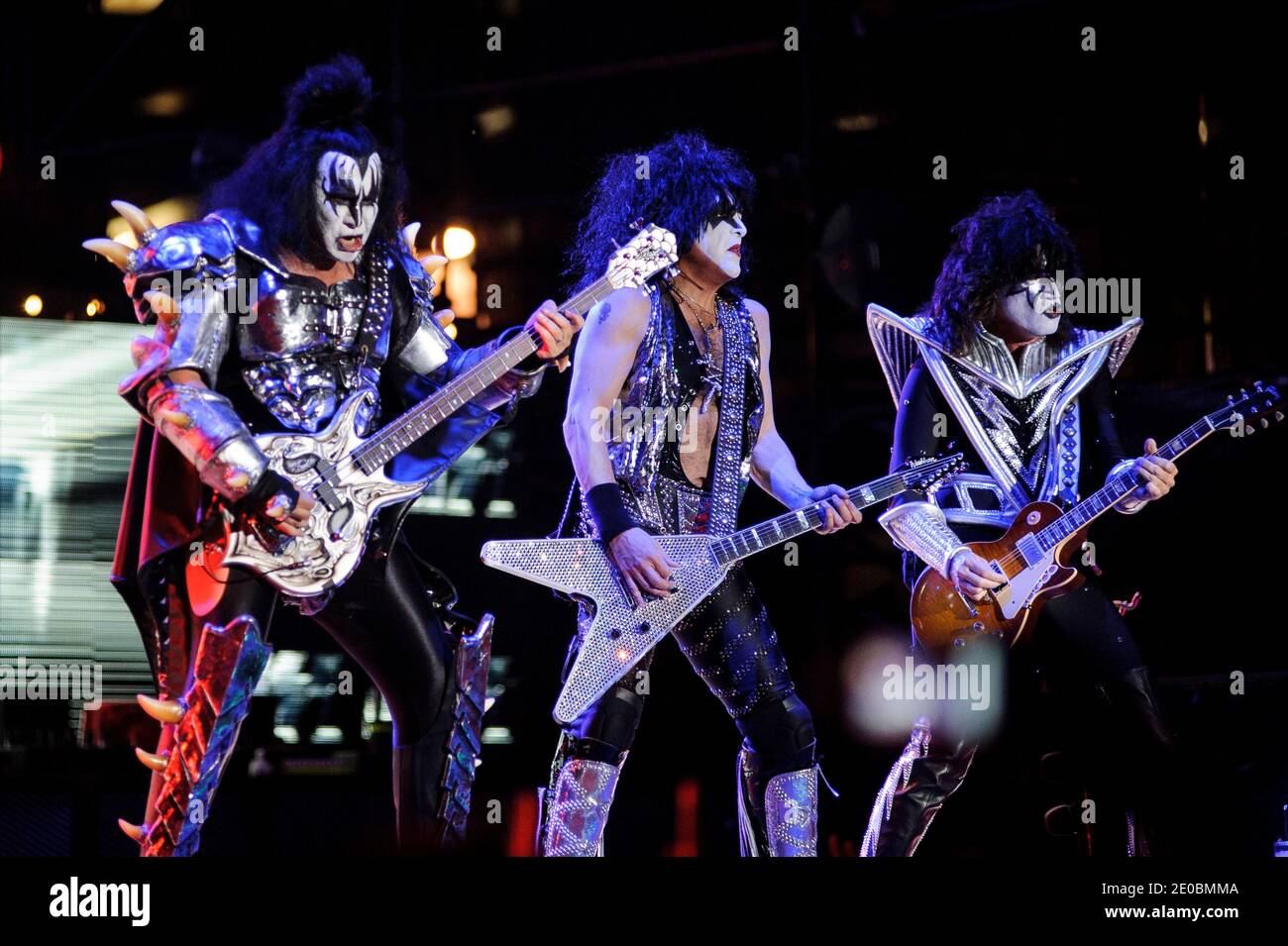 KISS performing live on stage during the Final Tour celebrations in New ...