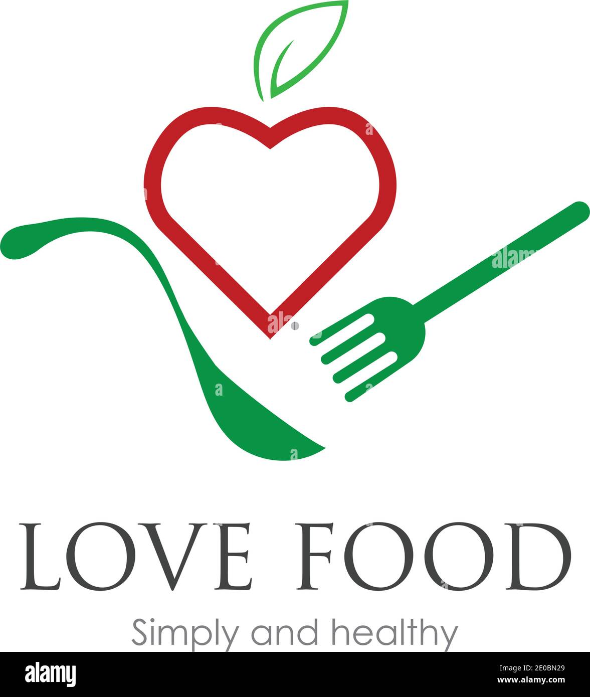 Love Food Logo vector illustration design Template Stock Vector Image ...