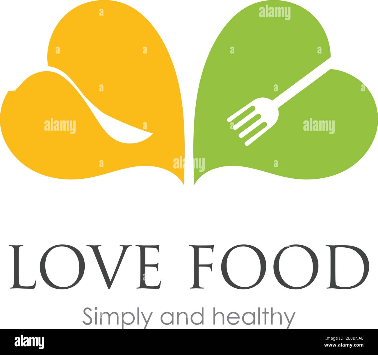 Love Food Logo vector illustration design Template Stock Vector Image ...