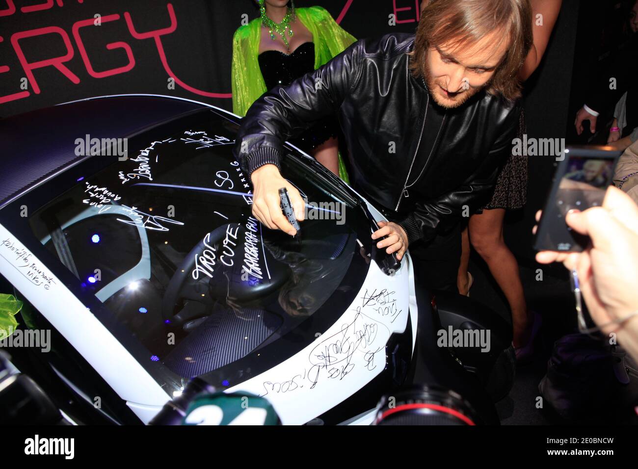 Cathy et David Guetta attending the Renault Twizy Launch and the Cathy ...