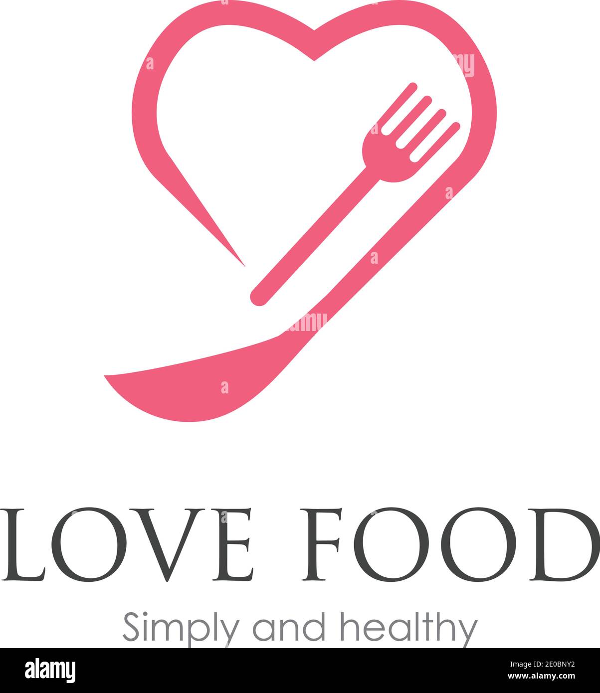 Love Food Logo vector illustration design Template Stock Vector Image ...
