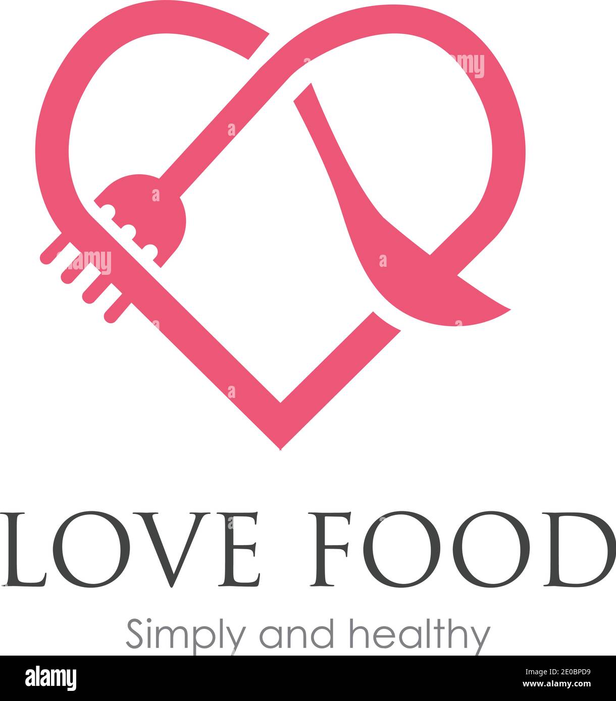 Love Food Logo vector illustration design Template Stock Vector Image ...