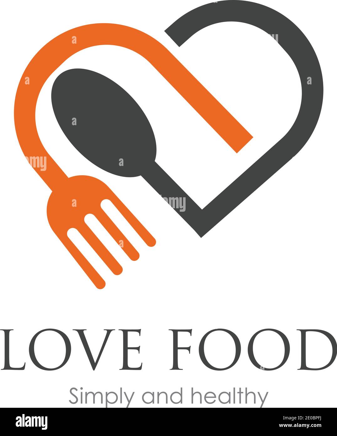 Love Food Logo vector illustration design Template Stock Vector Image ...