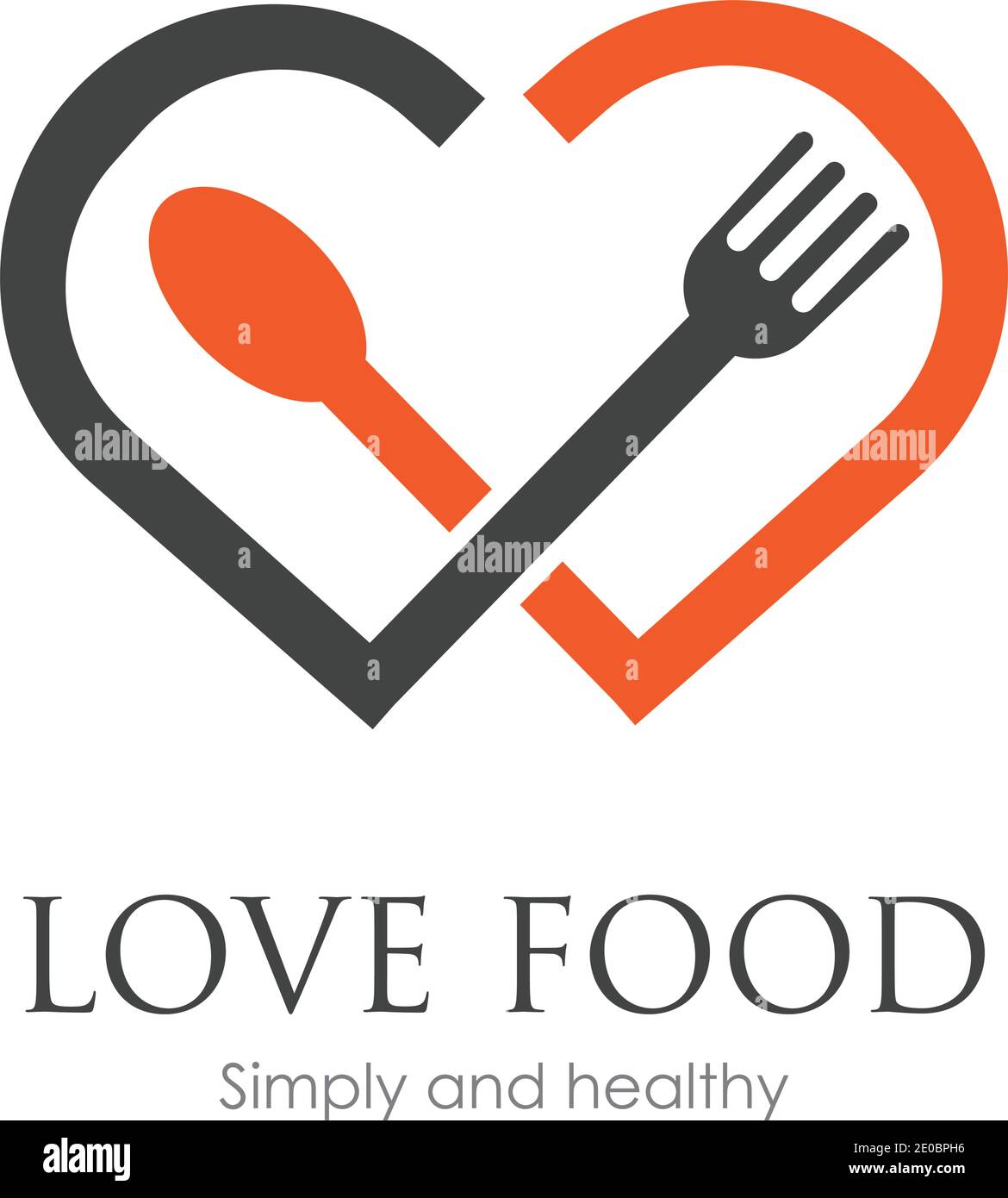Love Food Logo vector illustration design Template Stock Vector Image ...