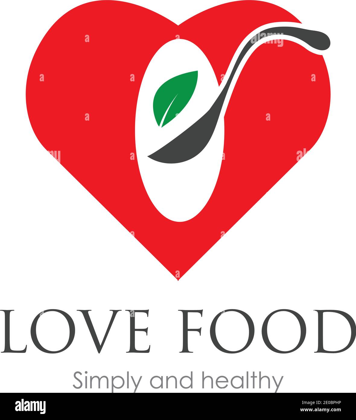 Love Food Logo vector illustration design Template Stock Vector Image ...