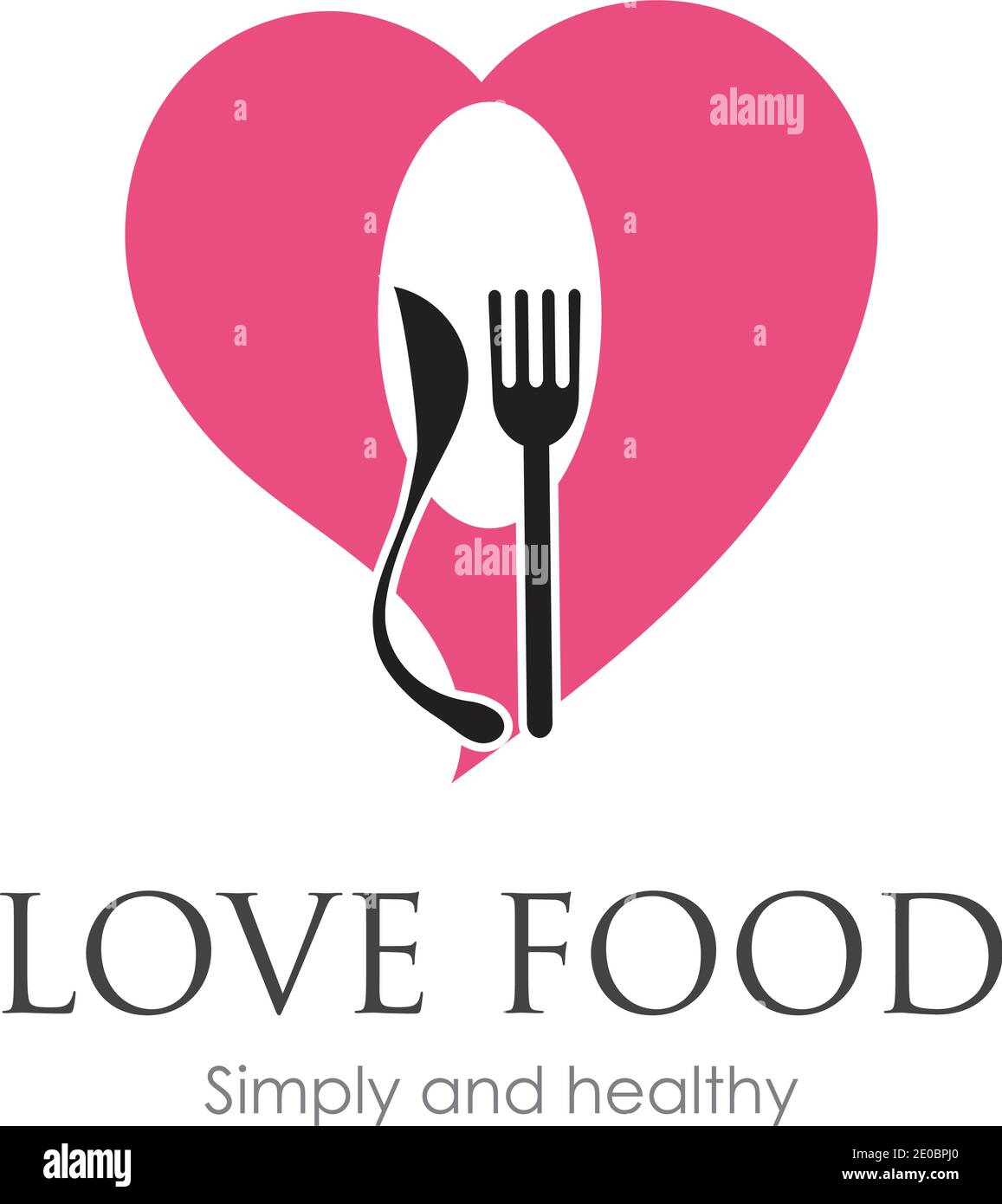 Love Food Logo vector illustration design Template Stock Vector Image ...
