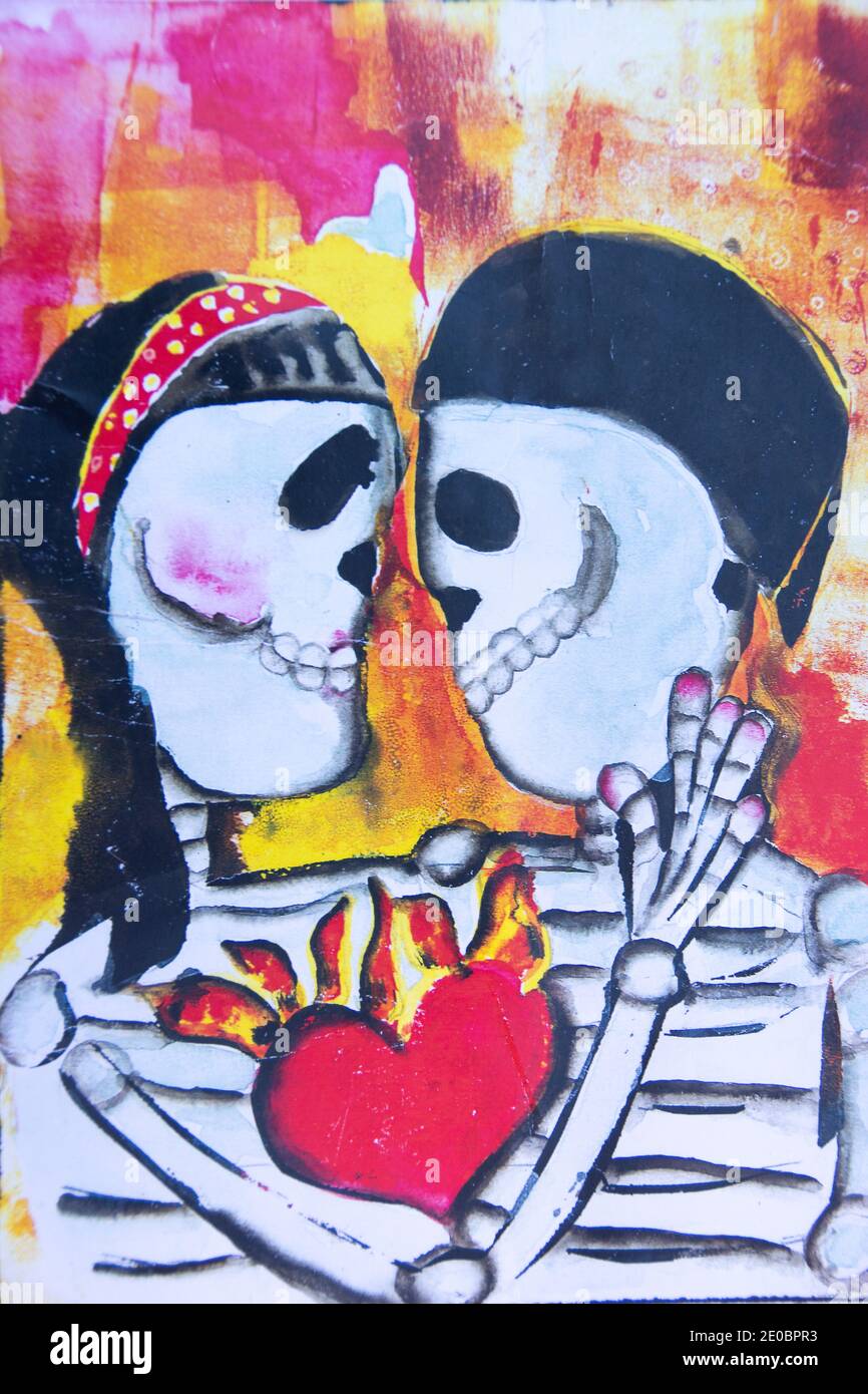 Skeleton Couple Embrace