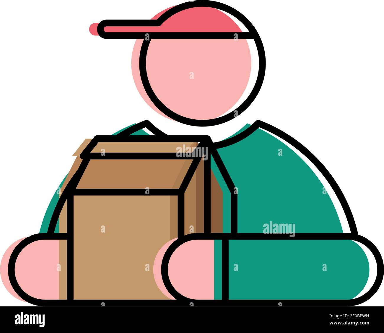 Food delivery man with box design, logistics transportation and ...