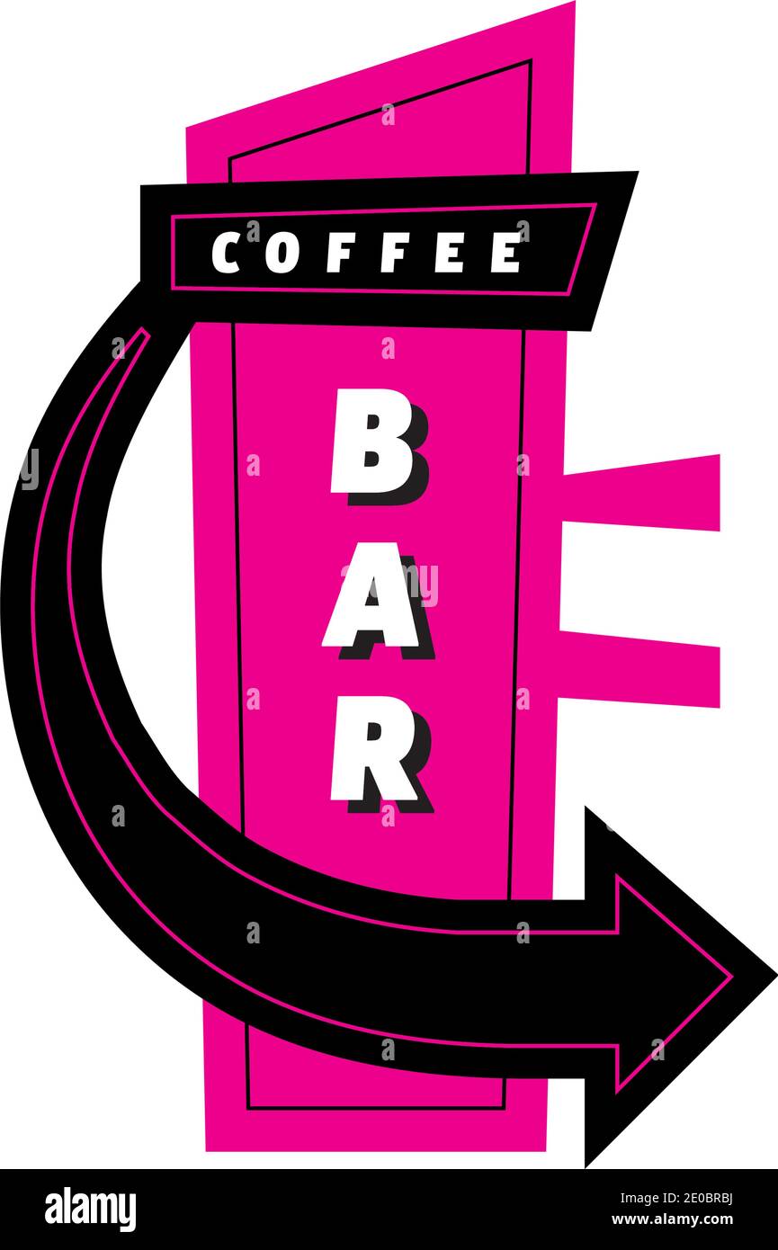Coffee bar with arrow banner design, Restaurant entertainment and food ...