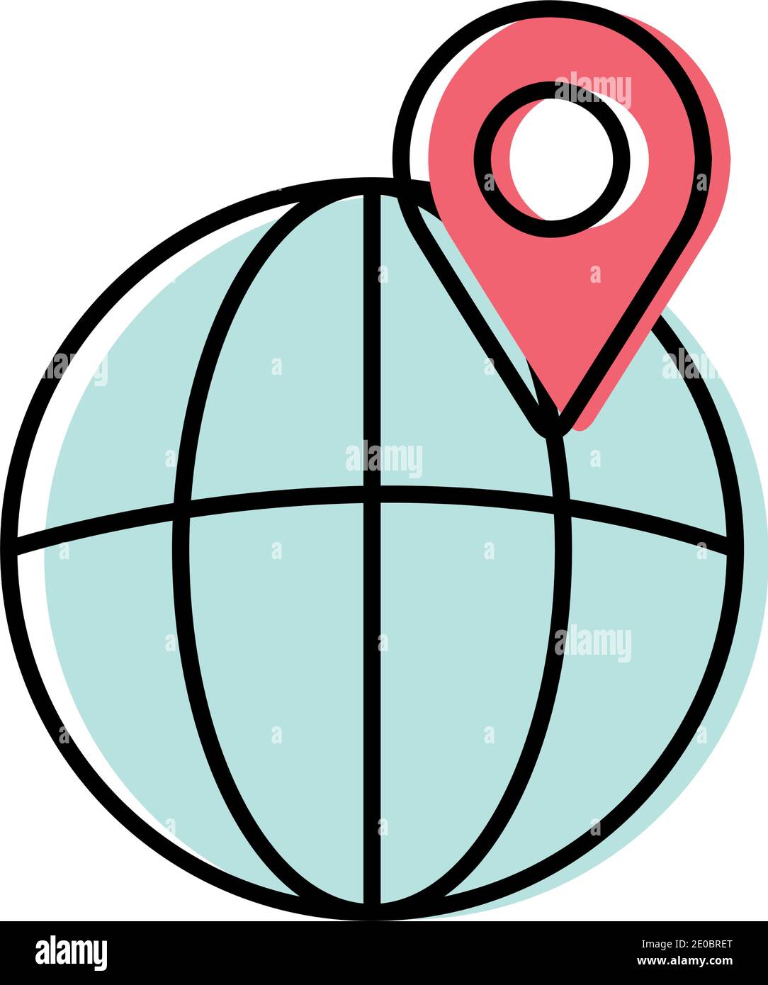 Gps mark on global sphere design, travel navigation route and road ...