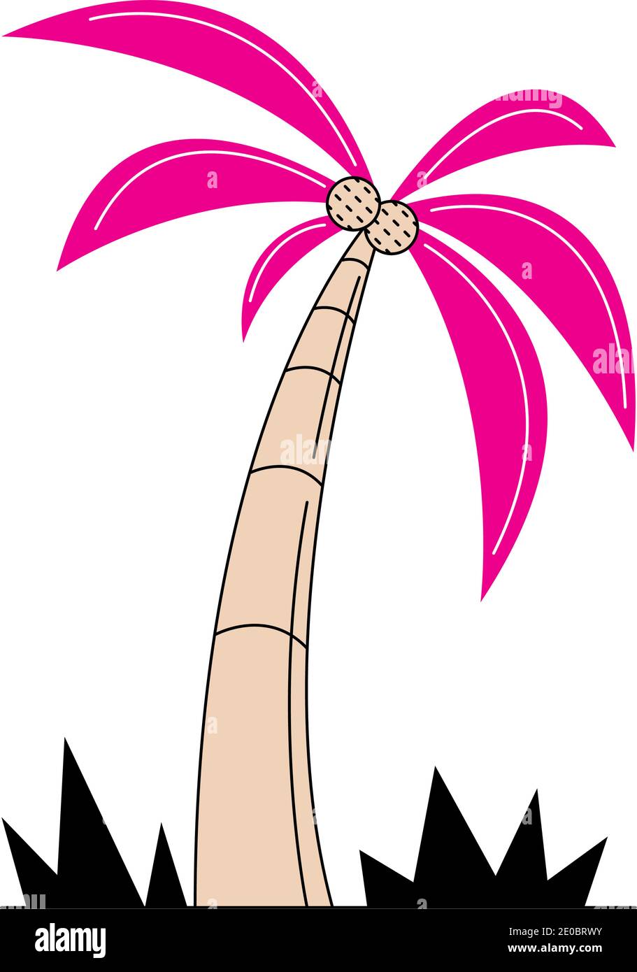Pink palm tree design, Beach summer vacation and tropical theme Vector ...