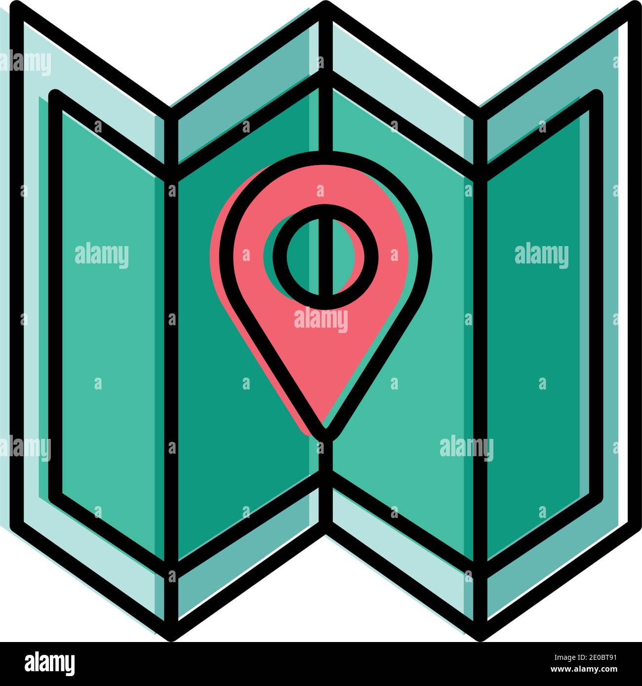 Gps mark on map design, travel navigation route and road theme Vector ...