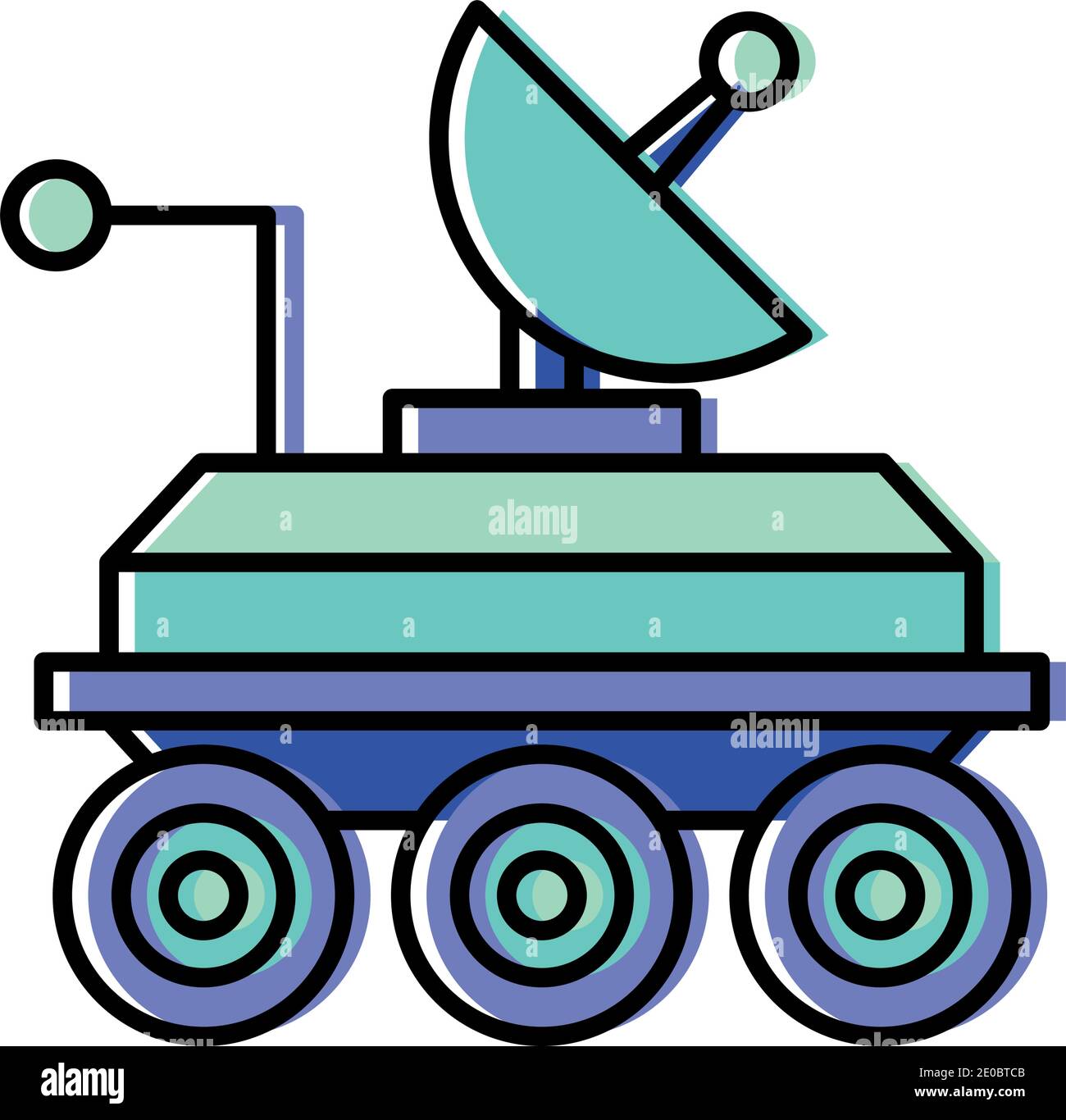 Space robot with antenna of universe cosmos and futuristic theme Vector ...