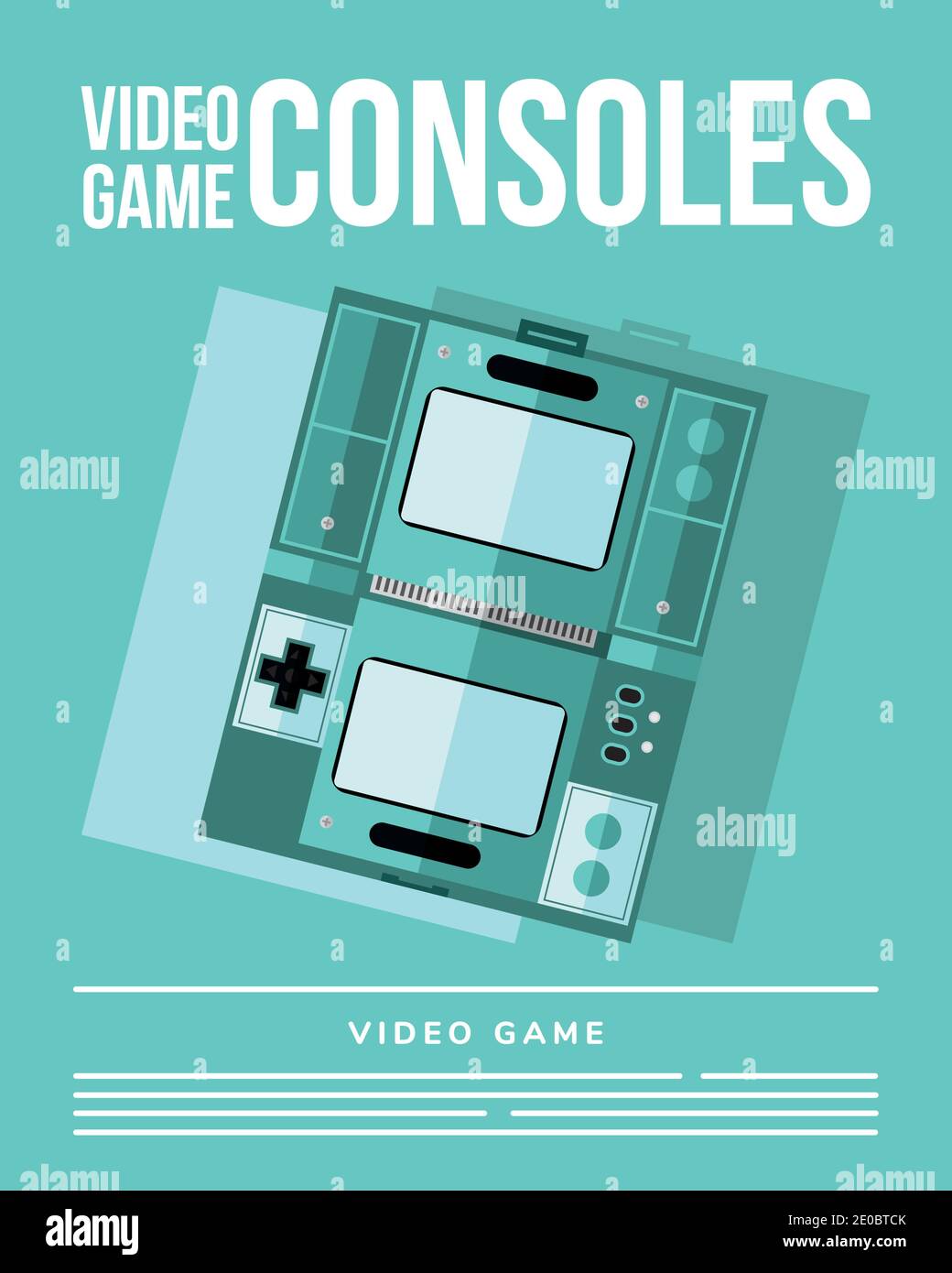 videogame consoles on green background design, play leisure and gaming ...