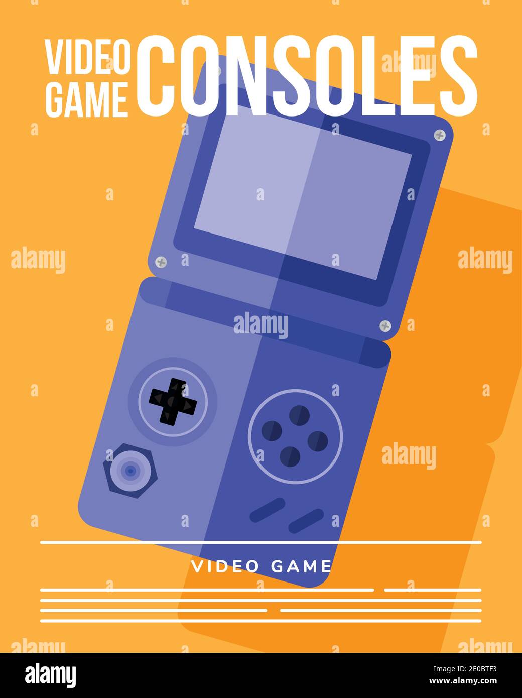 videogame consoles on orange background design, play leisure and gaming ...