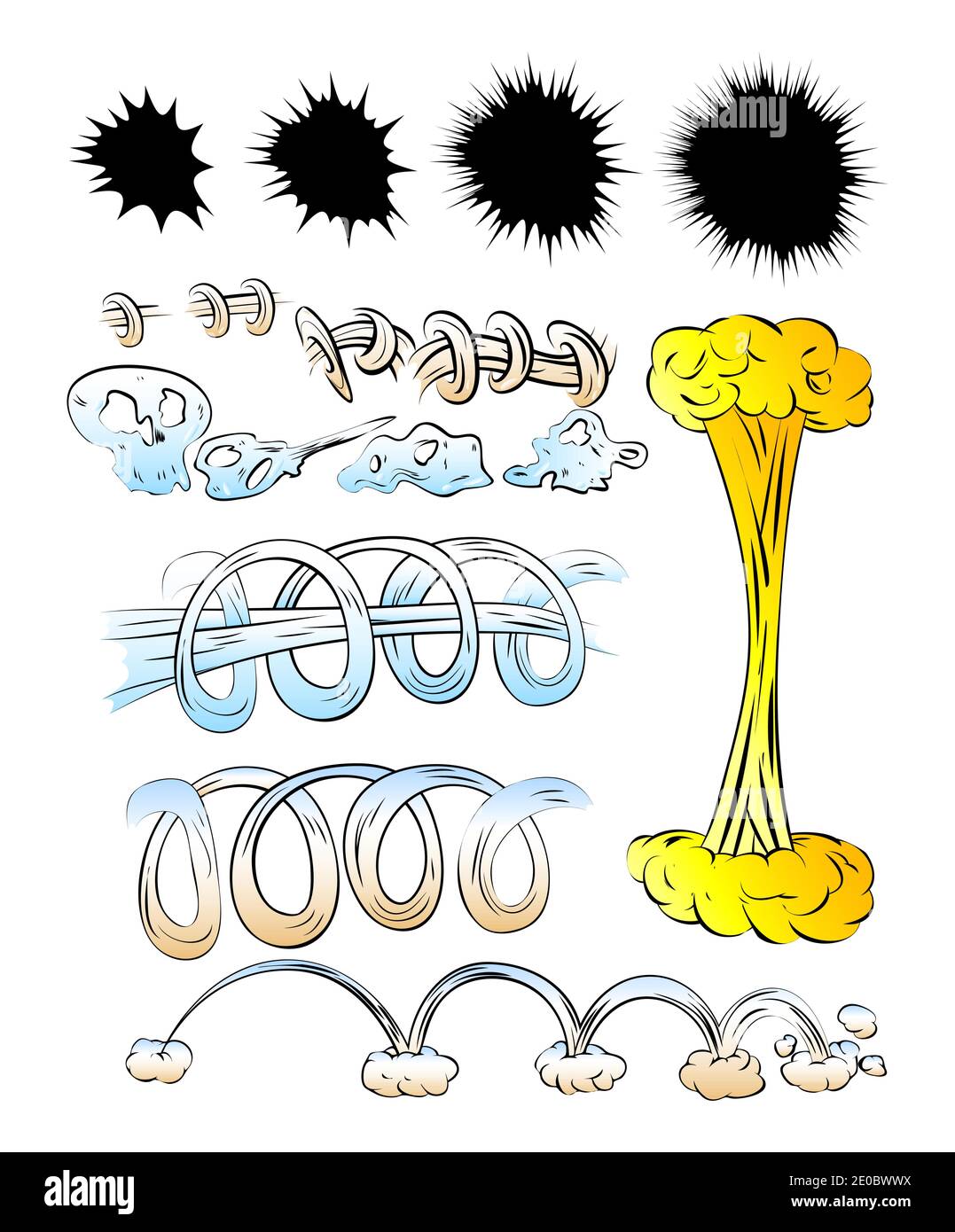 Comic Book Elements - Vector Cartoon Explosions, burst template ...