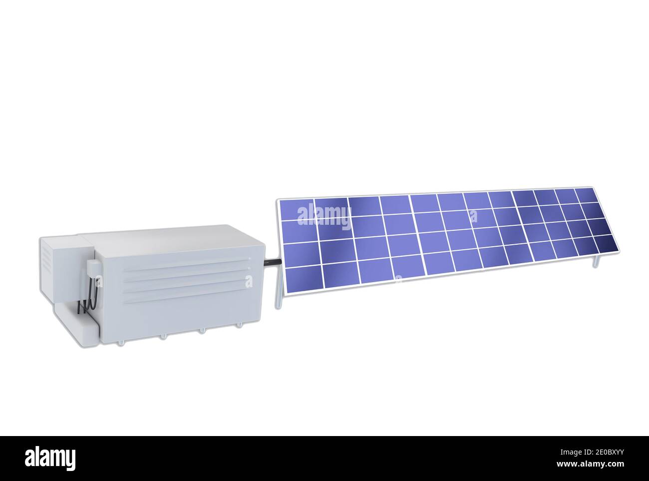 3D illustration of solar panel with an electric storage unit Stock ...
