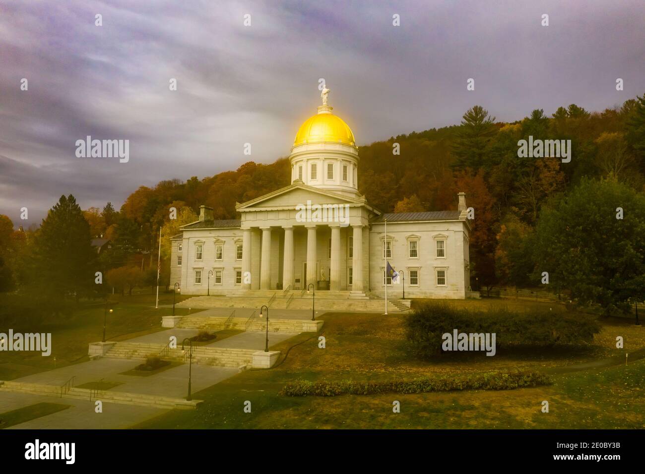 The State Capitol Building in Montpelier Vermont, USA. The current ...