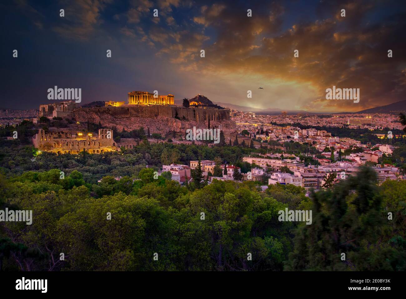 View of Acropolis and Parthenon from Filopapou Hill Stock Photo - Alamy