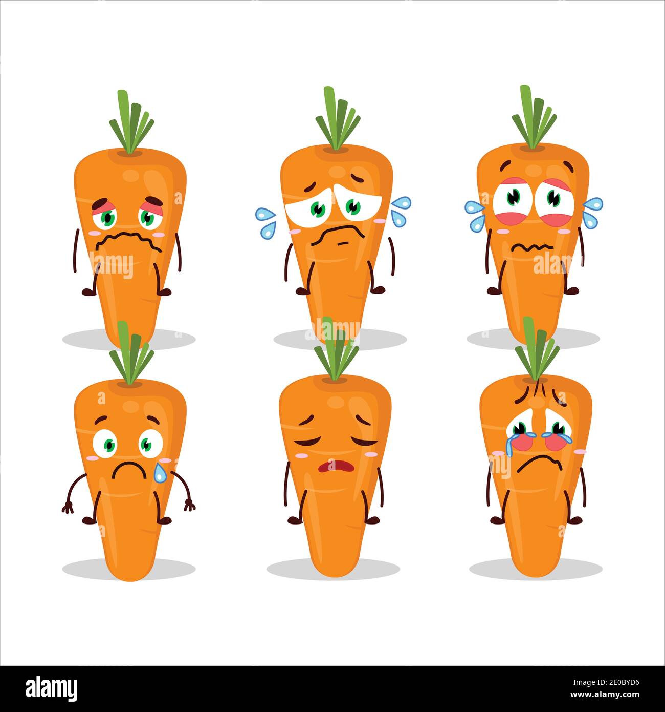 Carrot cartoon in character with sad expression Stock Vector Image ...