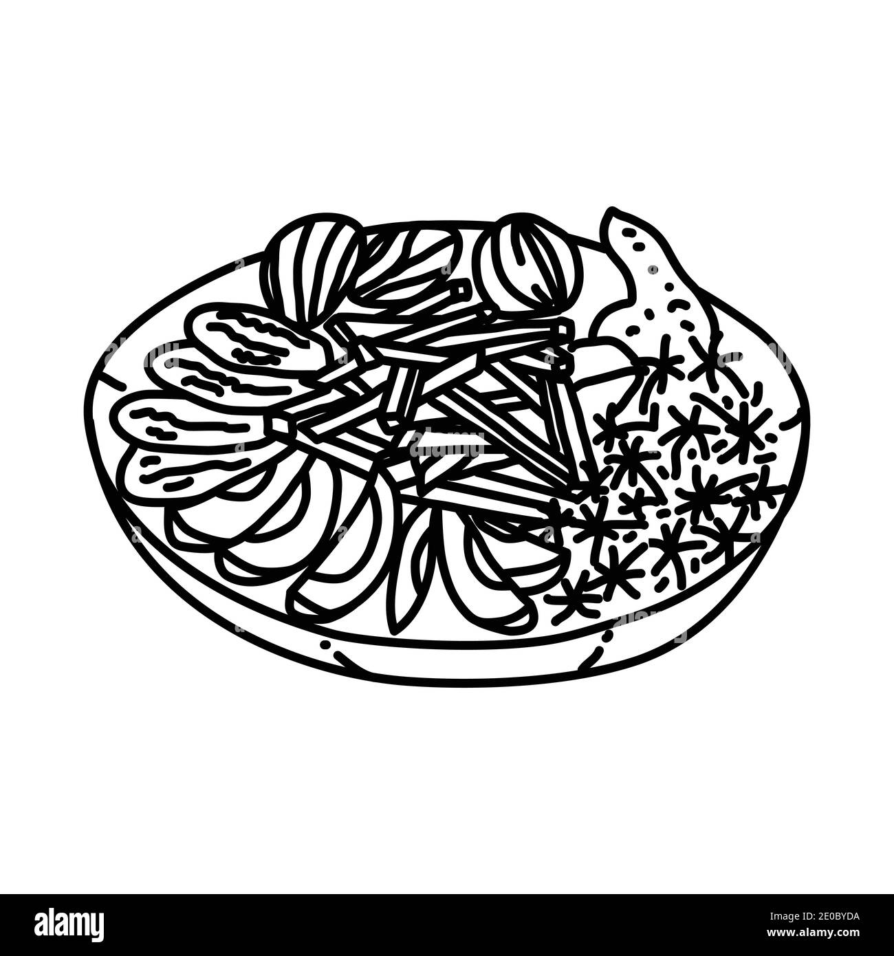 Mabshoor Saudi Arabia Food Hand Drawn Icon Set Vector Stock Vector ...